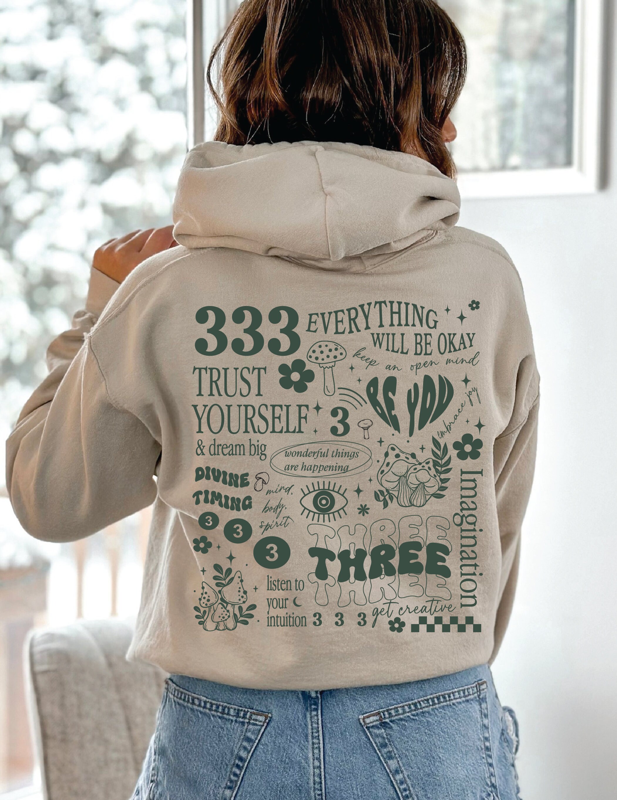 Angel Number Hoodie 333 Celestial Hoodie Edgy Hoodie Alt Hoodie Angel ...