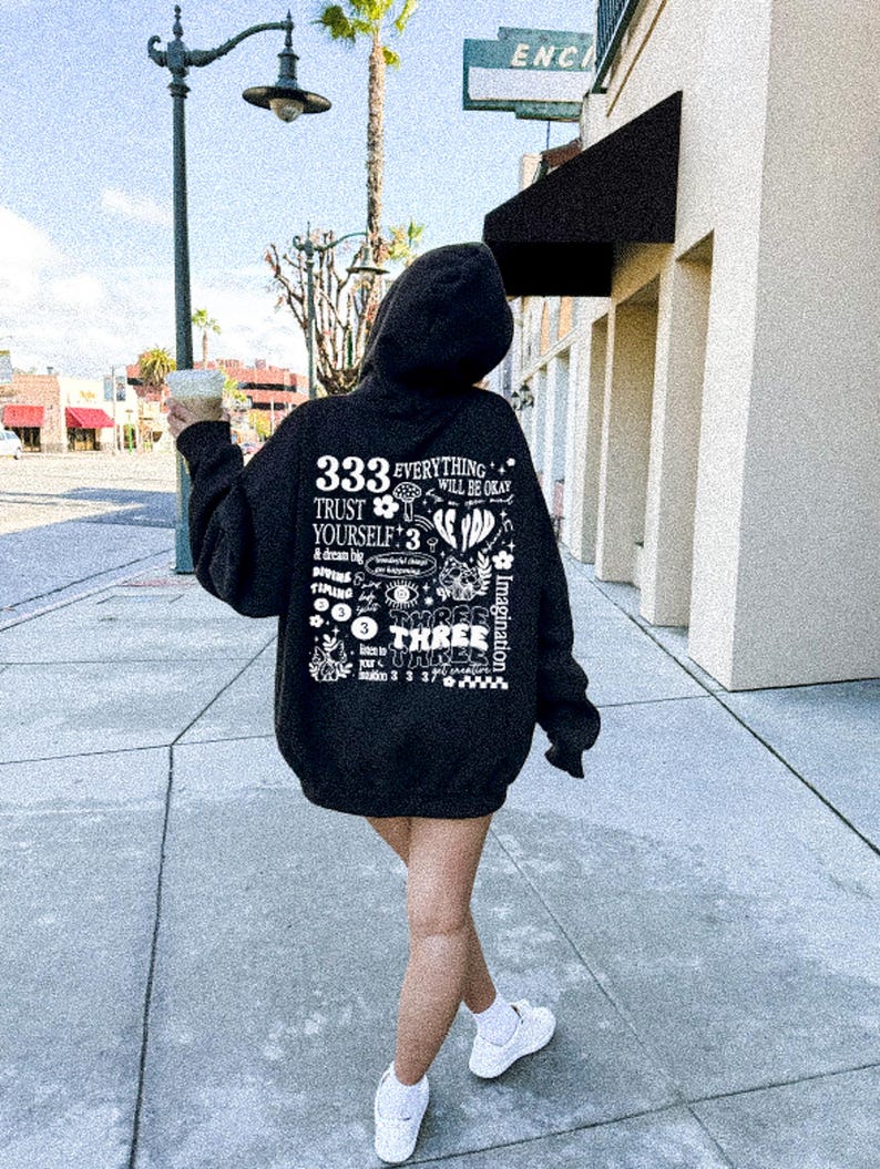 Angel Number Hoodie 333 Celestial Hoodie Edgy Hoodie Alt Hoodie Angel ...