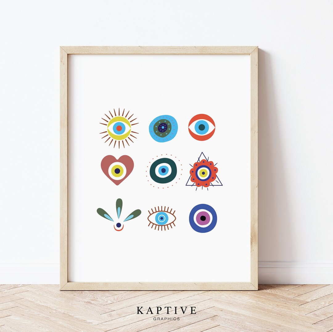 Evil Eye Print Evil Eye Wall Art Evil Eye Poster Evil Eyes - Etsy.de