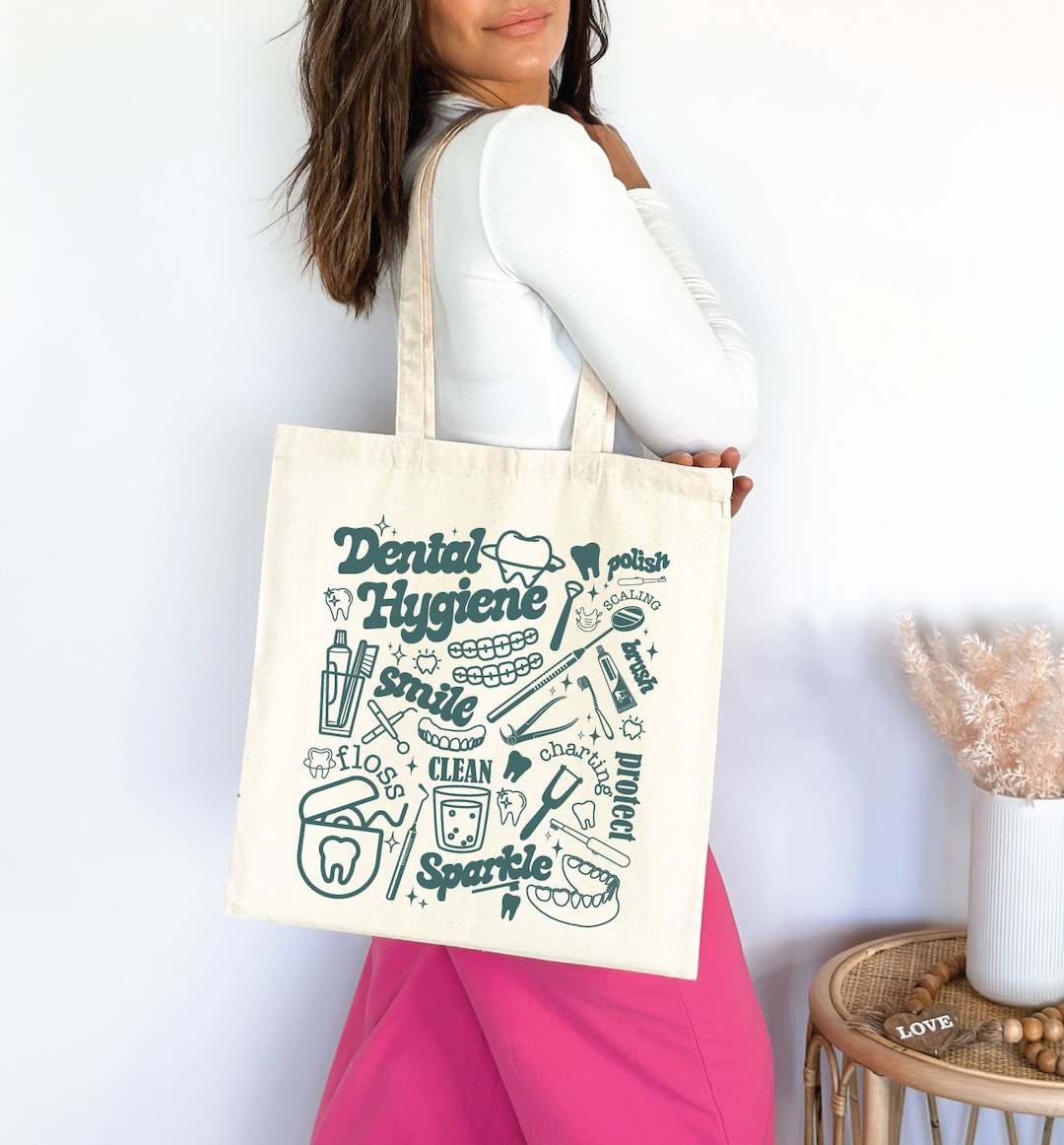 Dental Tote Dental Hygiene Tote Bag Dental Hygiene Gifts Dental ...