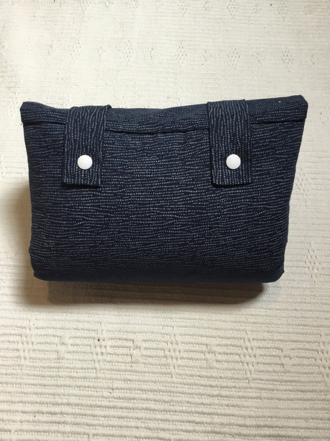 Baby Navy Blue Cotton With Dash Pattern Travel Changing Mat. Fold-able ...