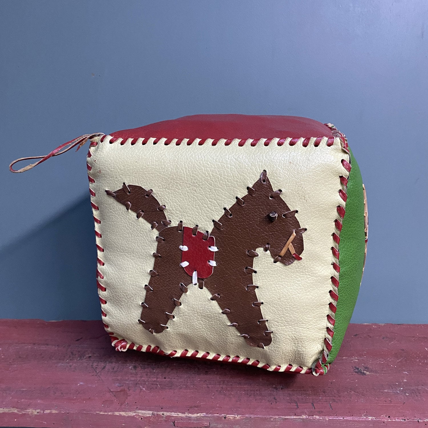 Children's Leather Pouf From the 60s - Etsy