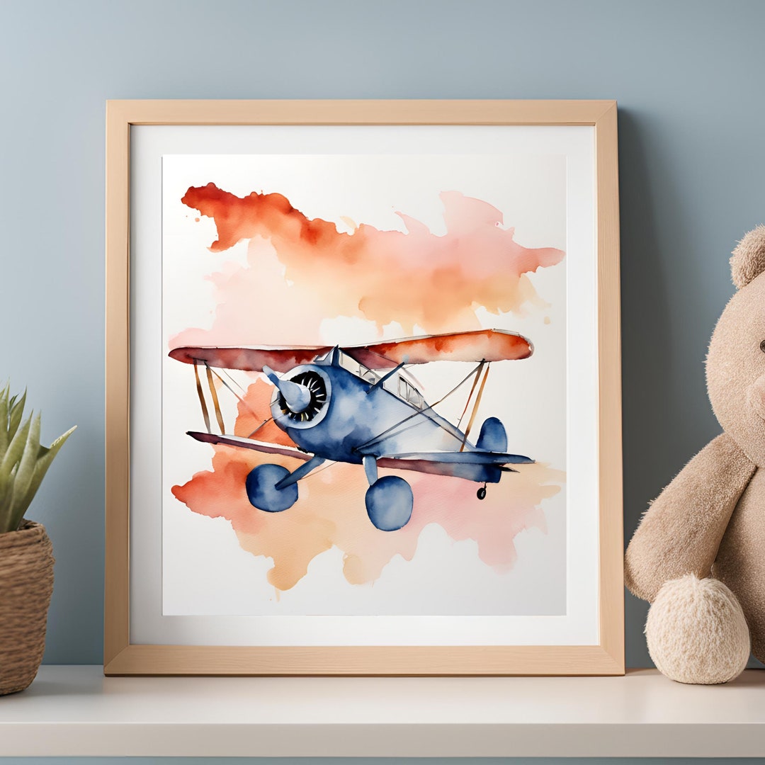 Red and Blue Plane - Etsy