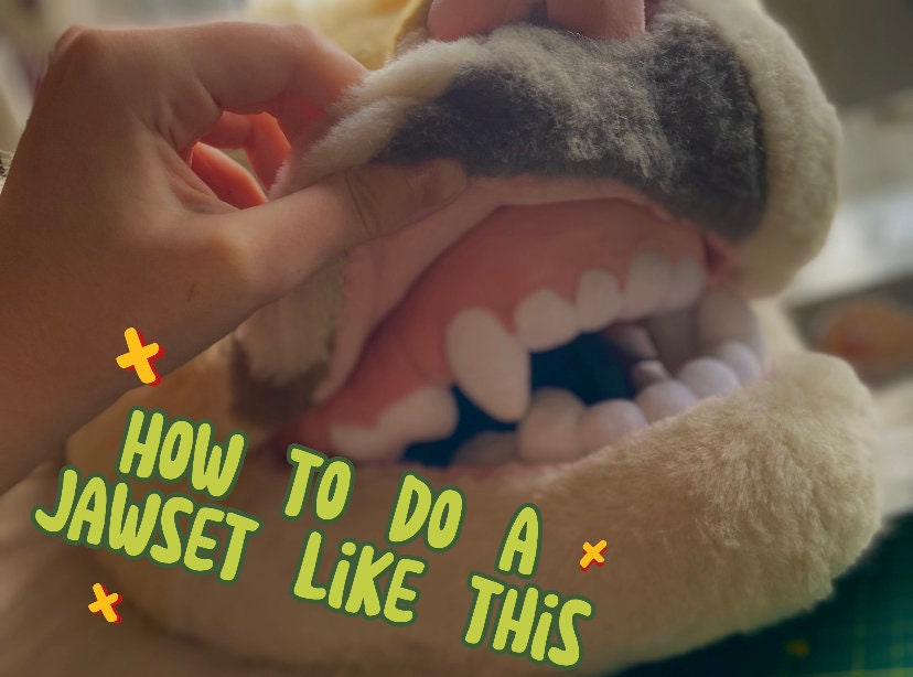 Plush Fursuit Jaw Set Teeth With Gums Tutorial and Practice - Etsy