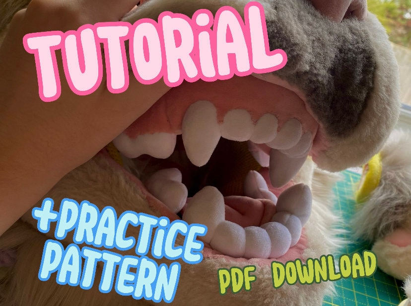 Plush Fursuit Jaw Set Teeth With Gums Tutorial and Practice - Etsy