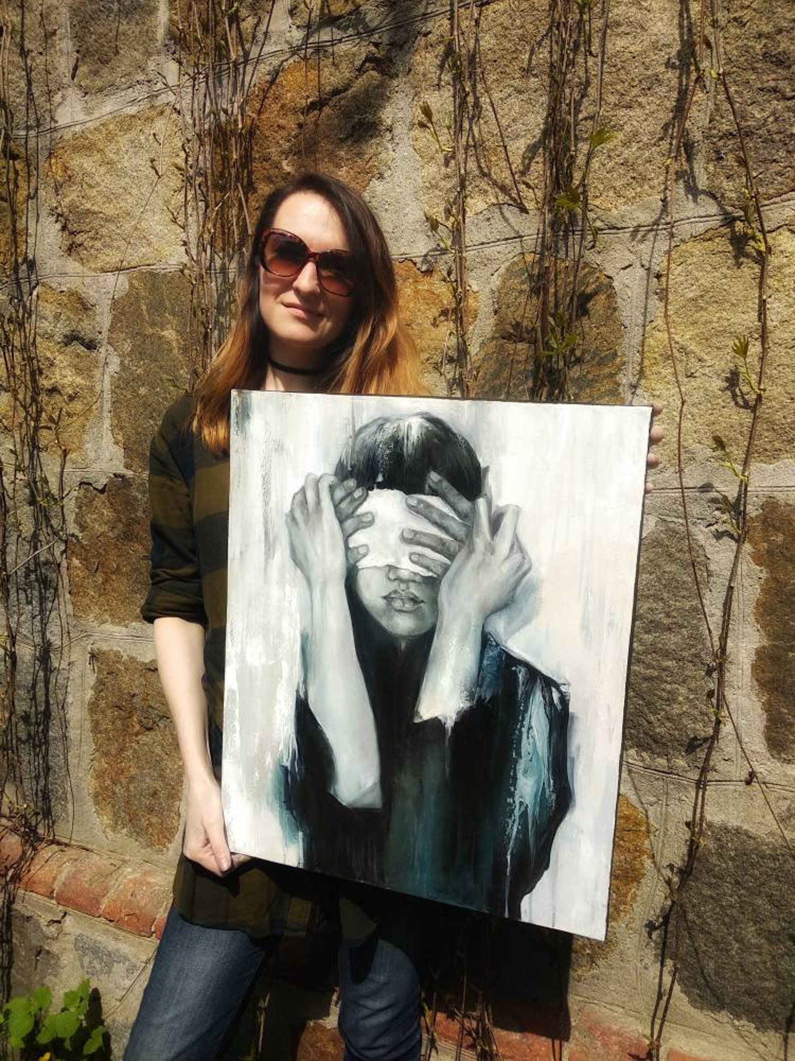 Modern Girl Portrait Oil Painting Original Modern Art - Etsy