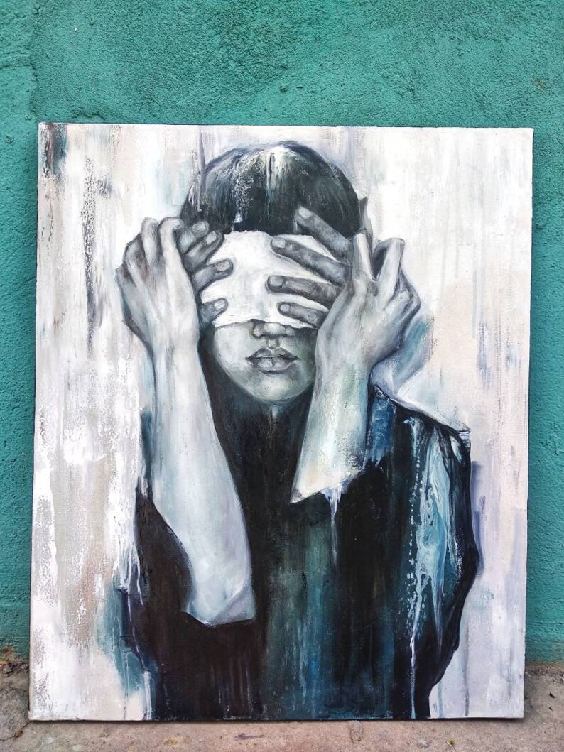 Modern Girl Portrait Oil Painting Original Modern Art - Etsy