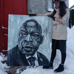 John Lewis Acrylic Portrait John Lewis Big Art American Politician and ...