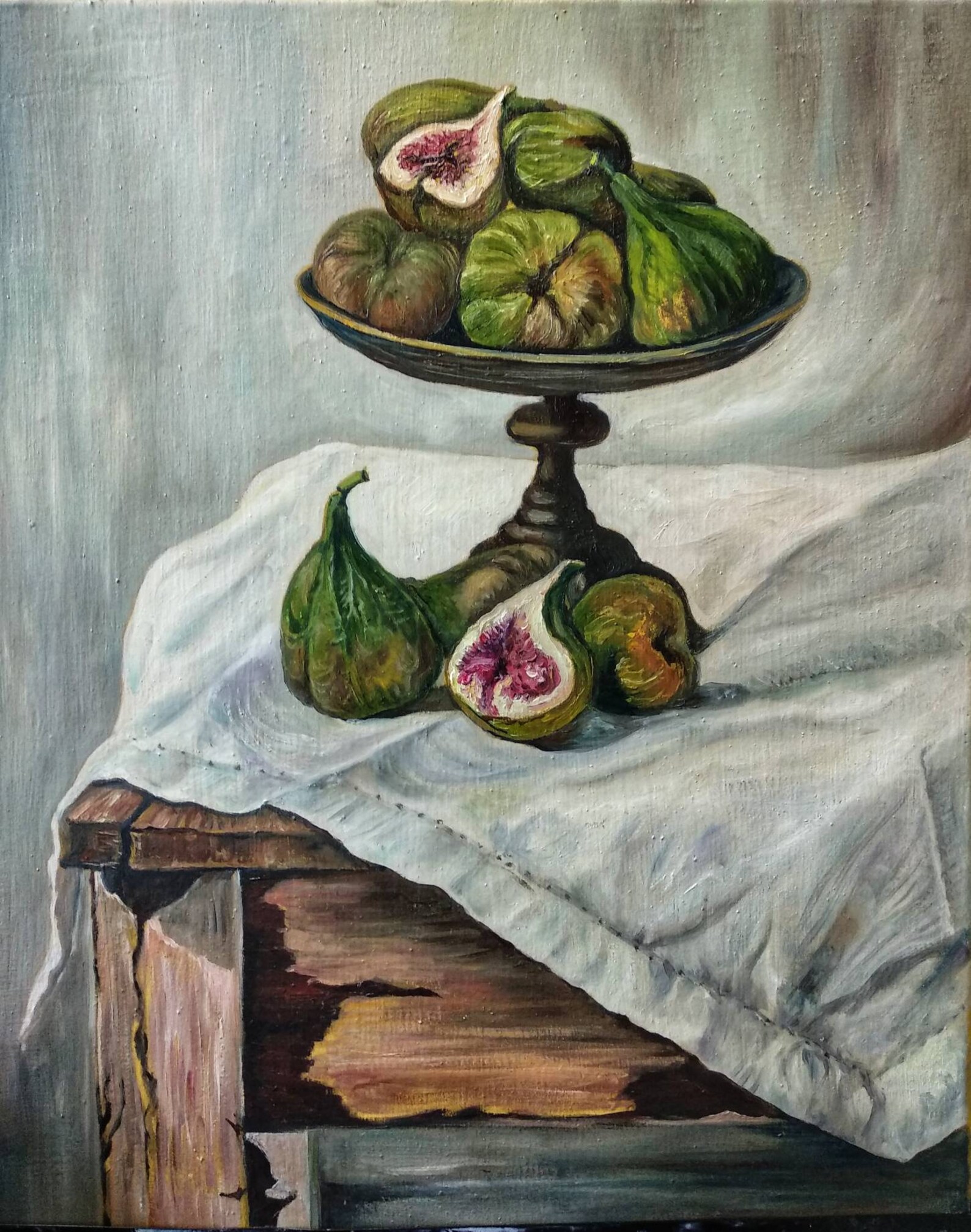 Still life with figs for dining Oil painting figs for kitchen | Etsy