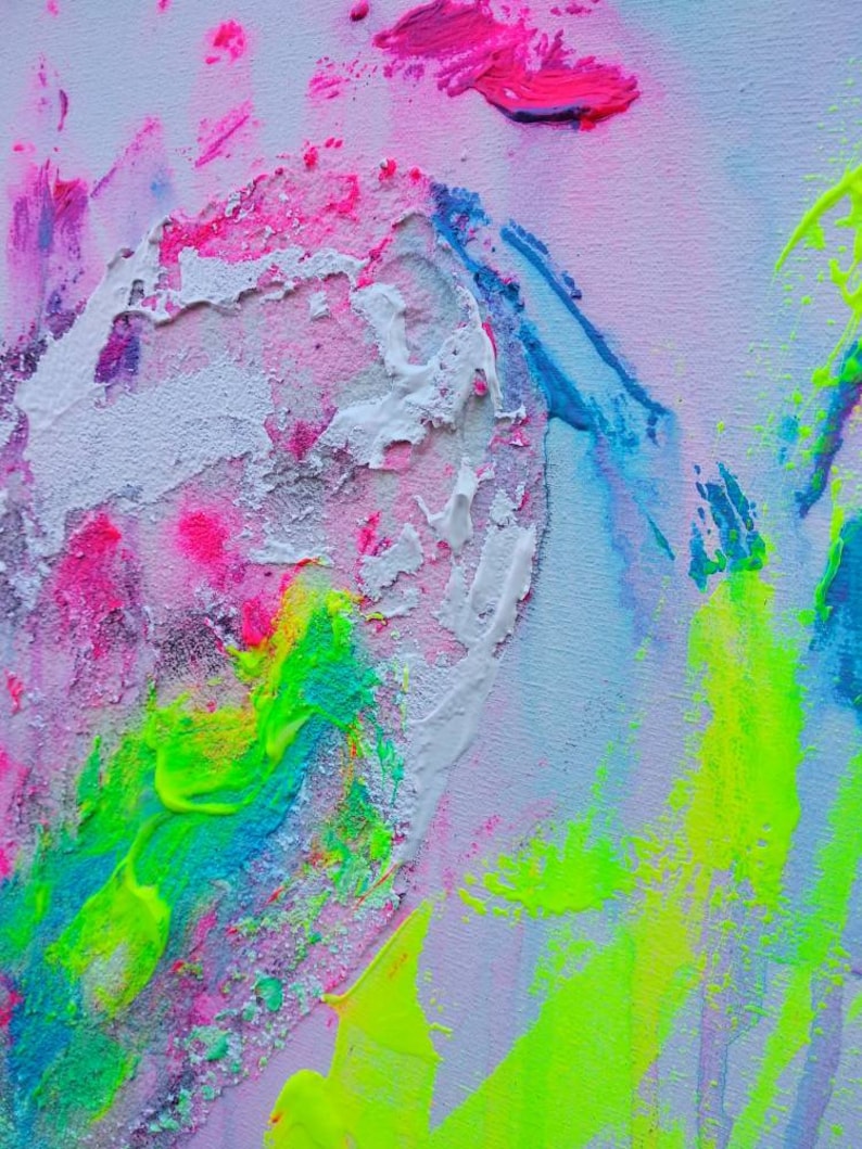 Abstract Heart Acrylic Painting Heart Acrylic Art Bright | Etsy