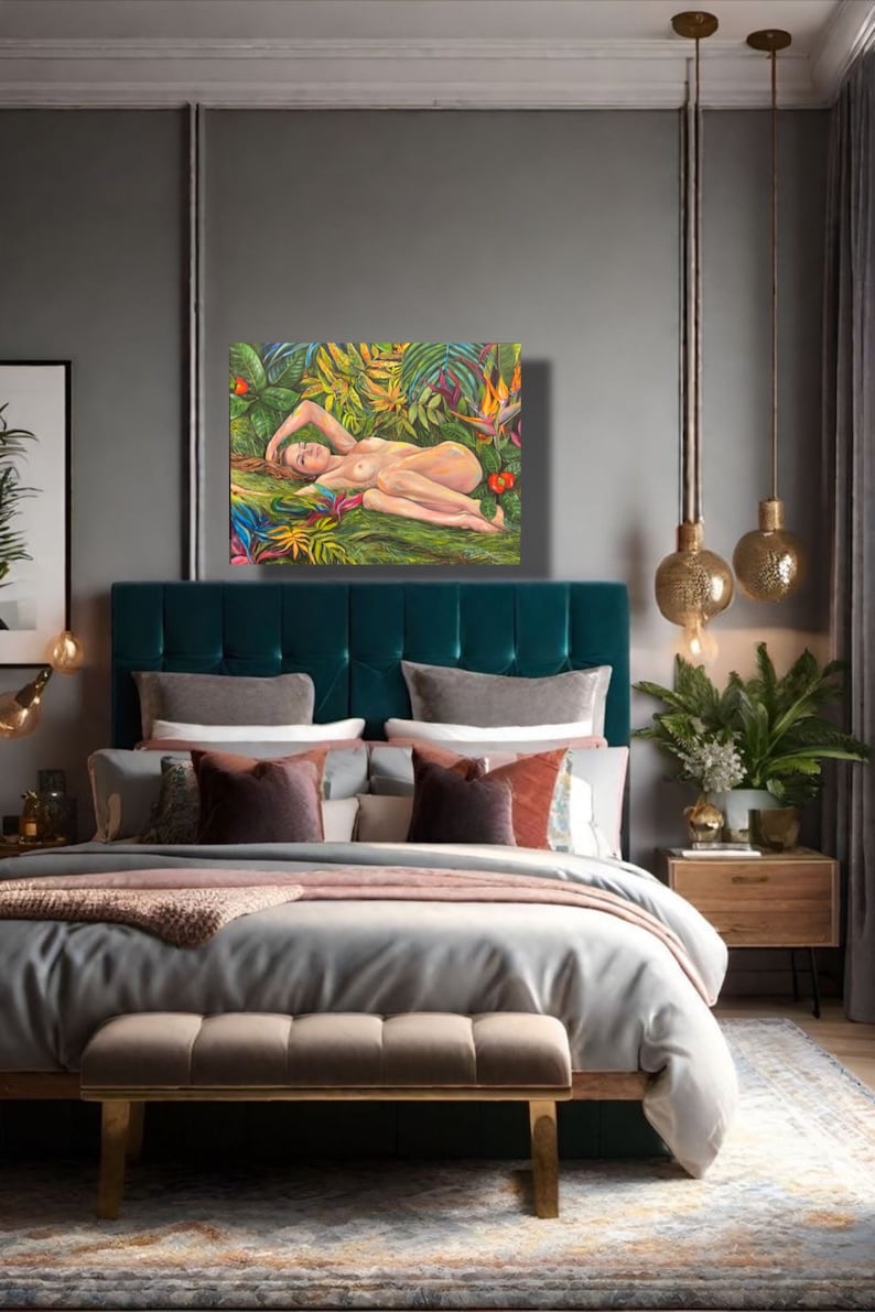 Nude Girl Art For Badroom Naked Beautiful Woman In Bushes Erotic