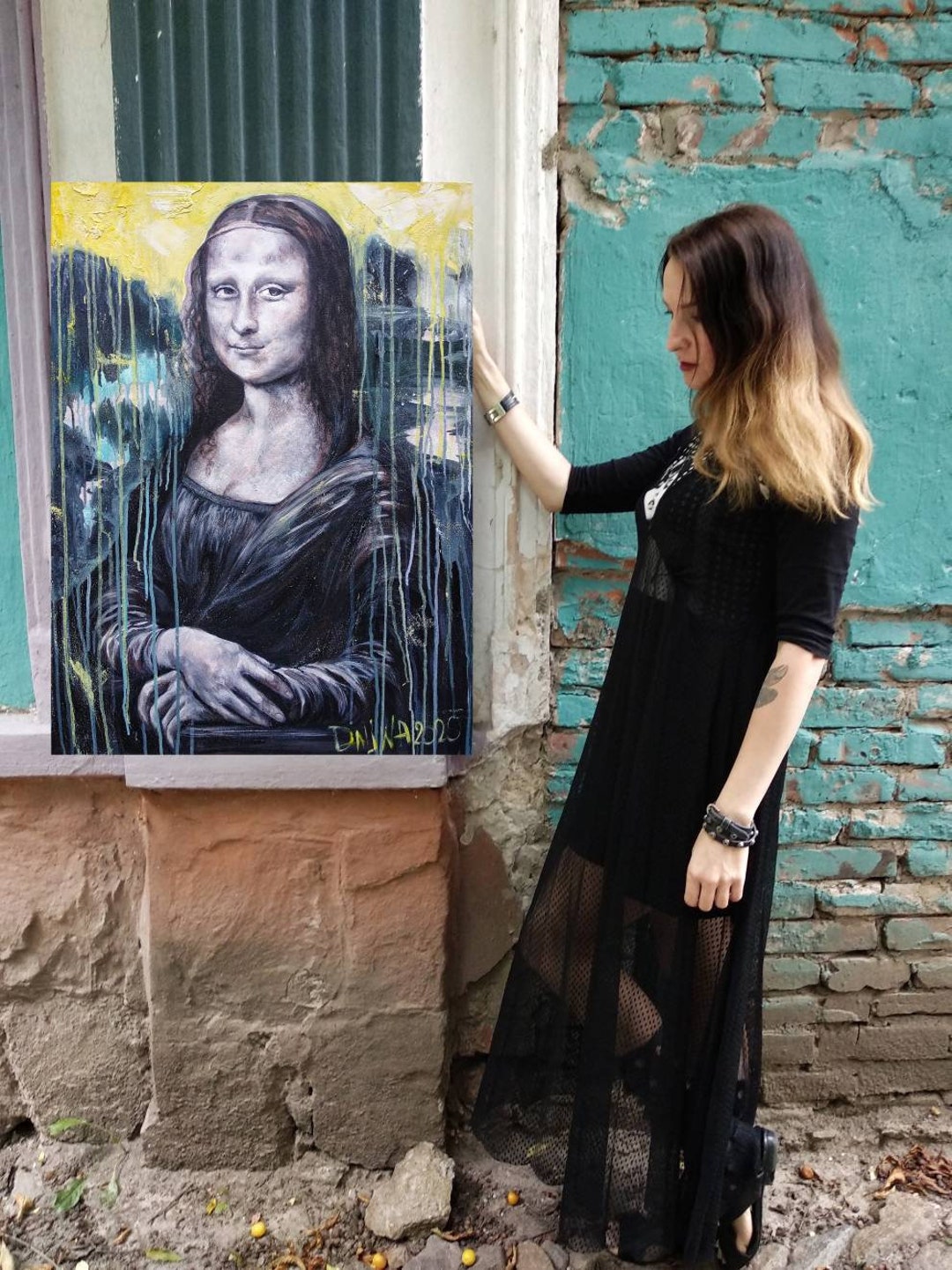 Mona Lisa Modern Portrait Mona Lisa Leonardo Da Vinci Handmade Acrylic ...