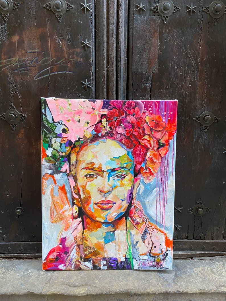 Frida Kahlo Art Frida Kahlo Handmade Painting Frida Portrait - Etsy