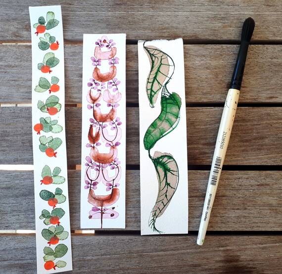 Set of 3 Handdrawn Ink Cards / Bookmarks - Etsy
