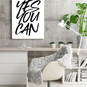 Yes You Can Motivational Poster Download - Etsy