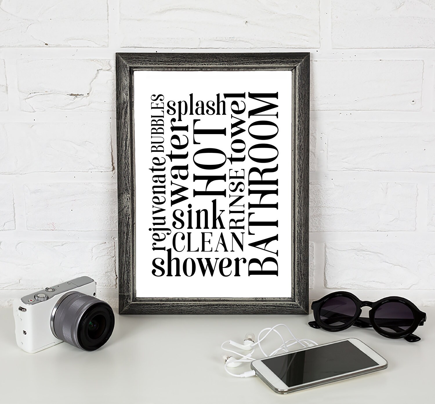 Bathroom Word Collage Digital Printable - Etsy