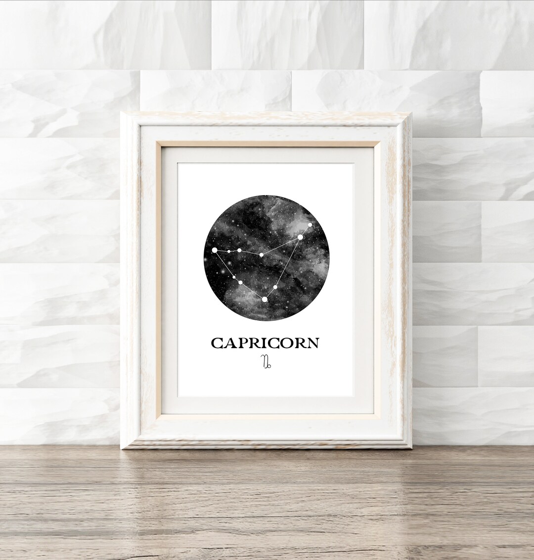 Capricorn Poster, Star Constellation, Star Sign Art, Horoscope Poster ...