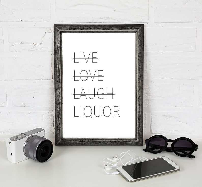 Bar Cart Printable Live Laugh Love Liquor Instant Home - Etsy