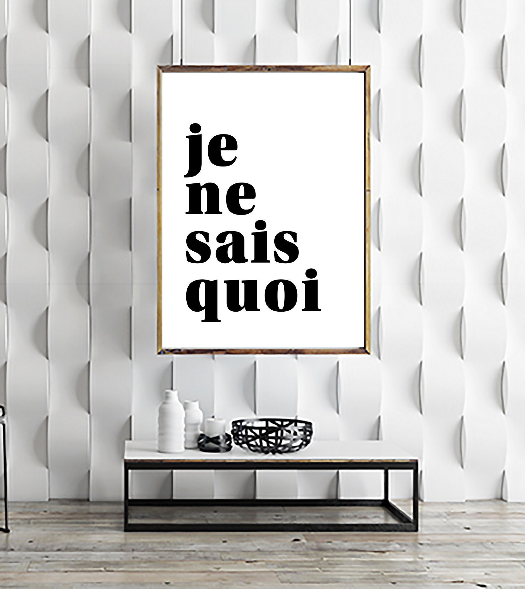 Je Ne Sais Quoi Printable, Typography Print, Black and White Decor - Etsy