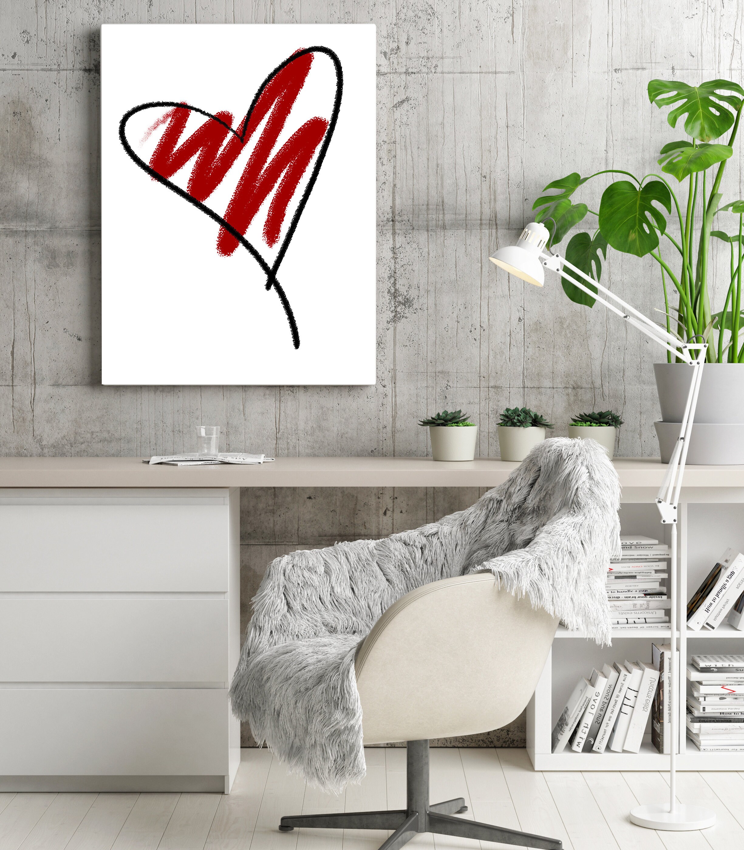 Heart Printable, Love Home Decor, Downloadable Illustration - Etsy