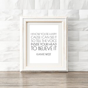 Set of 2 Kanye Prints, Rapper Wall Art, Kanye Quote, Printable Art, Rap ...