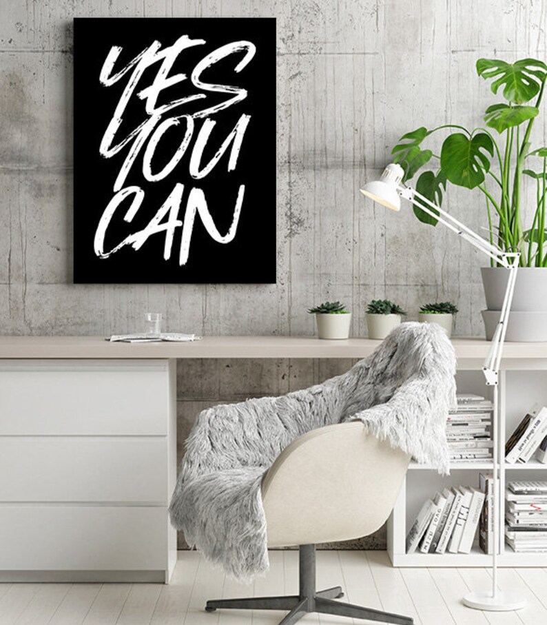 Motivational Printable Yes You Can Poster Instant Wall Art - Etsy