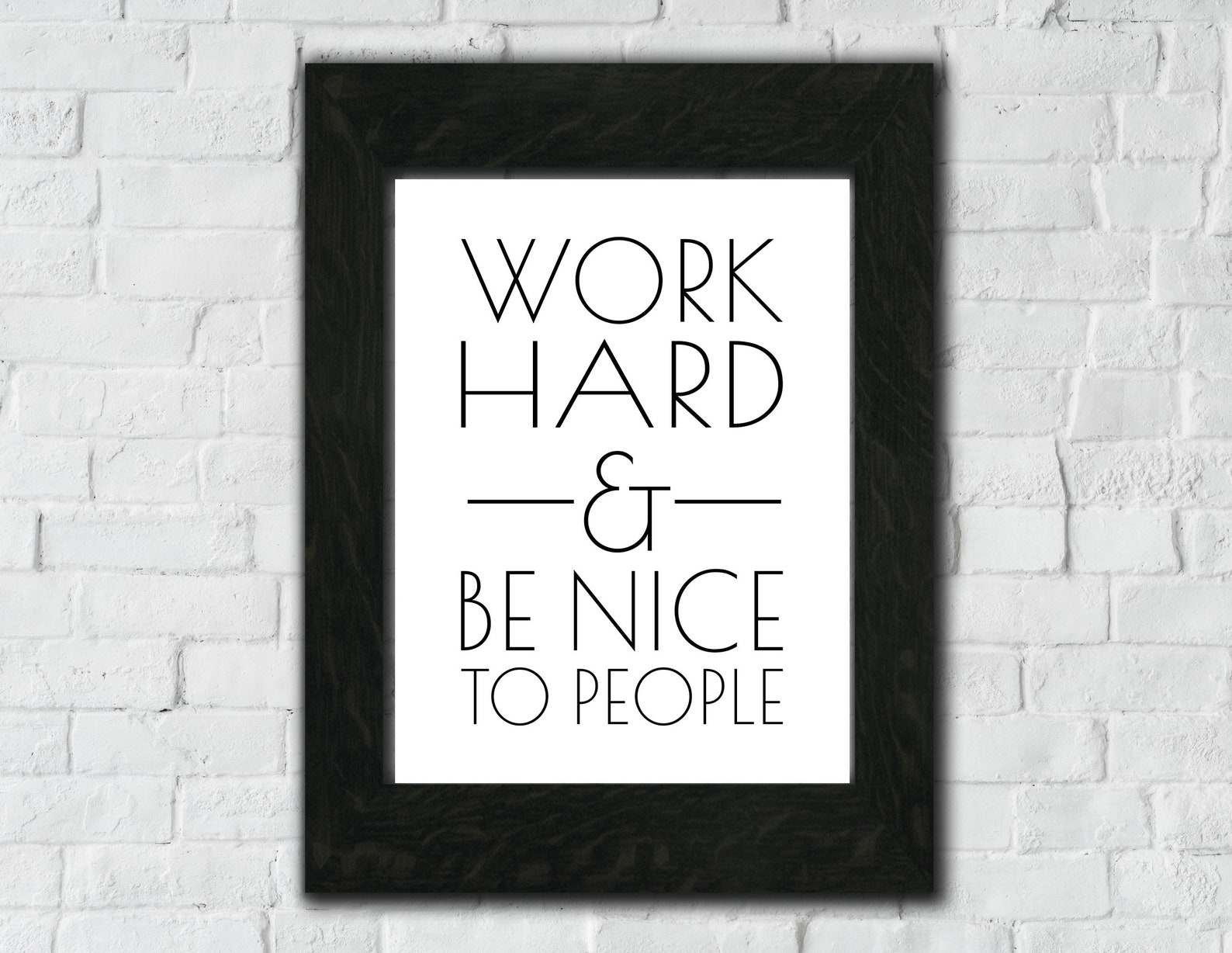 Work Hard and Be Nice to People Printable, Office Wall Art, Instant ...