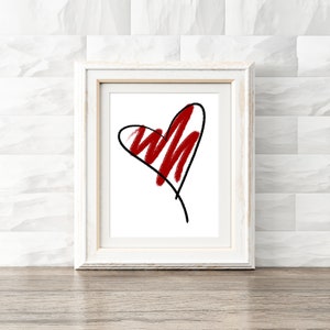 Heart Printable, Love Home Decor, Downloadable Illustration - Etsy