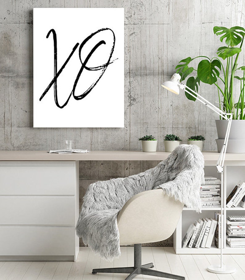 XO Art Printable, Valentine's Day Gift, Bedroom Sign, Hugs and Kisses ...