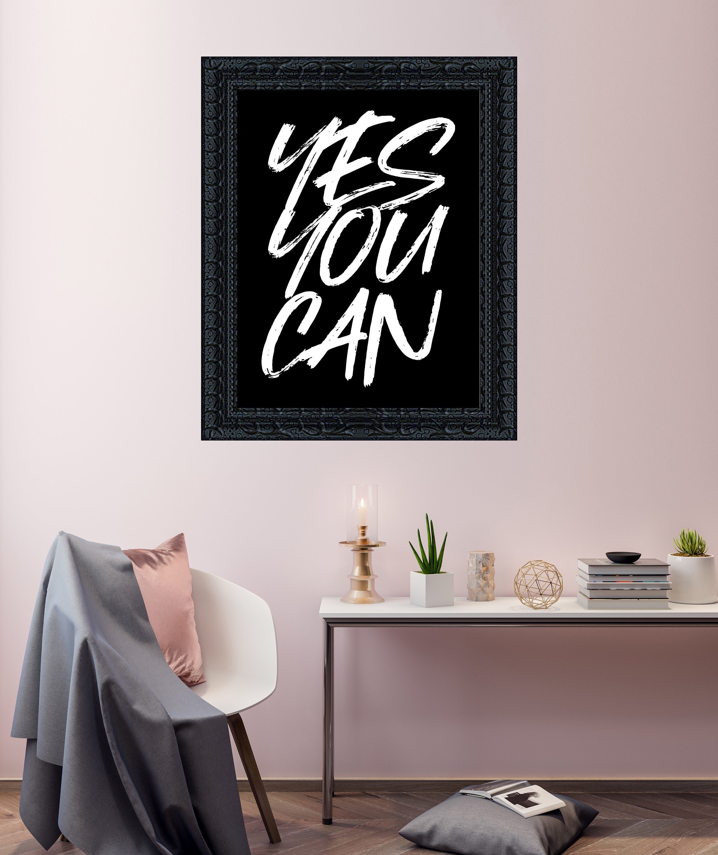 Motivational Printable Yes You Can Poster Instant Wall Art - Etsy