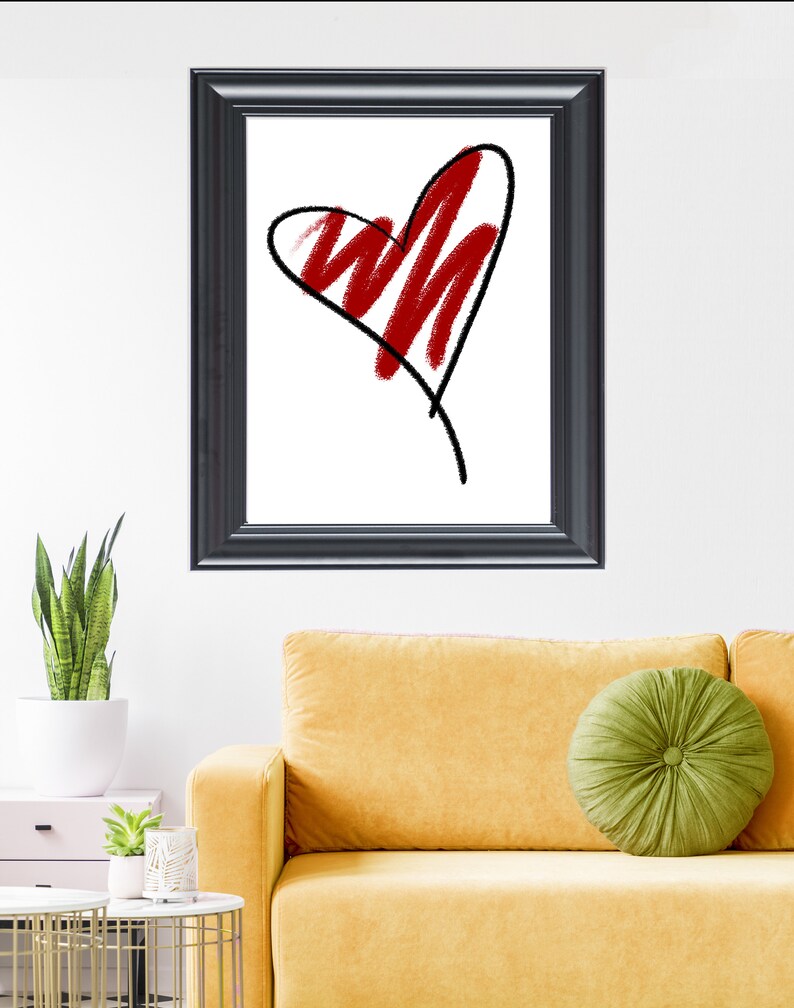 Heart Printable, Love Home Decor, Downloadable Illustration - Etsy