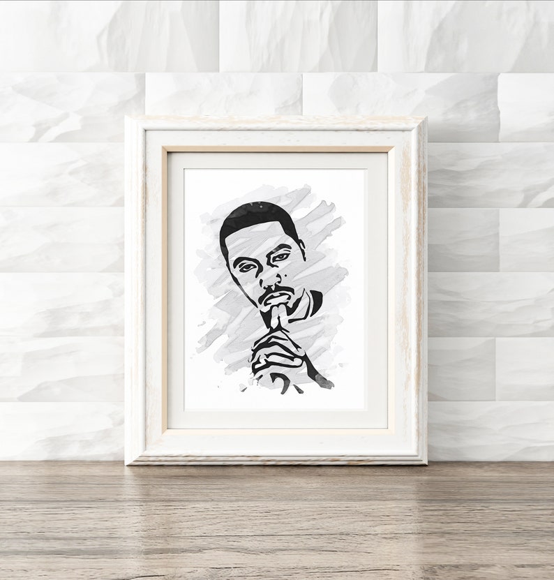 Set of 2 Hip Hop Posters. Rapper Wall Art, Nas Portrait, Rap Lyrics ...