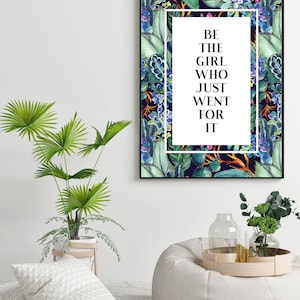 Floral Quote Printable, Digital Art File, Motivational Saying, Feminist ...