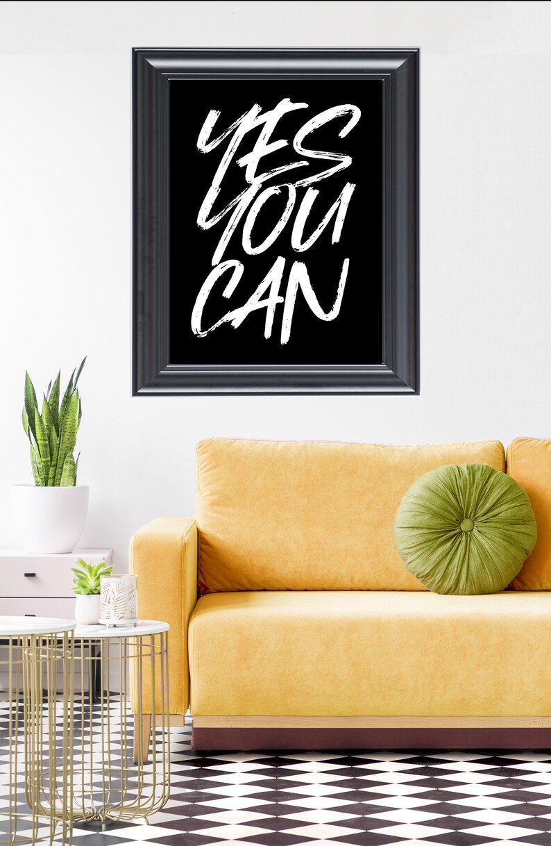 Motivational Printable Yes You Can Poster Instant Wall Art - Etsy