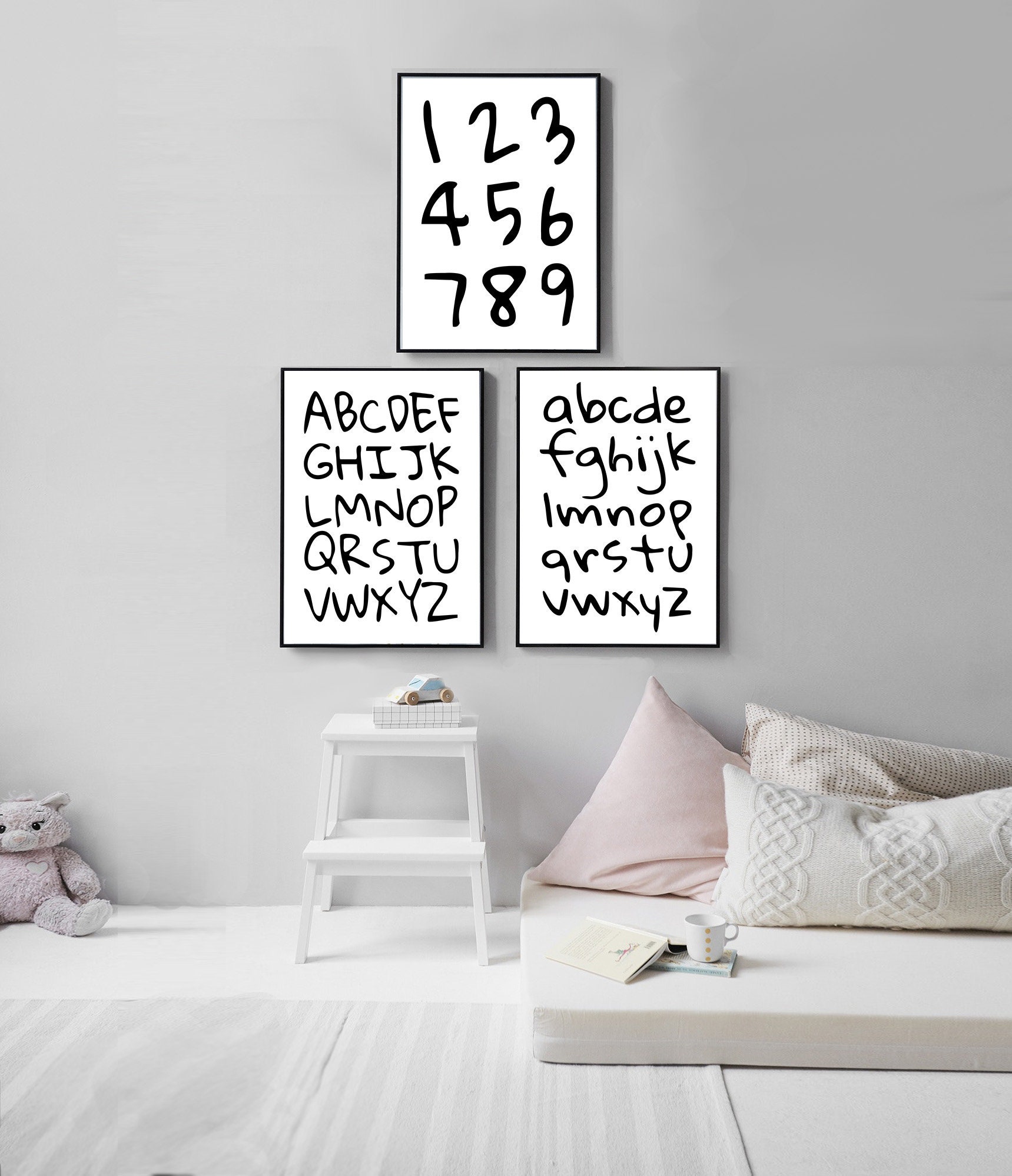 Kids Alphabet Printable ABC 123 Poster Playroom Decor - Etsy