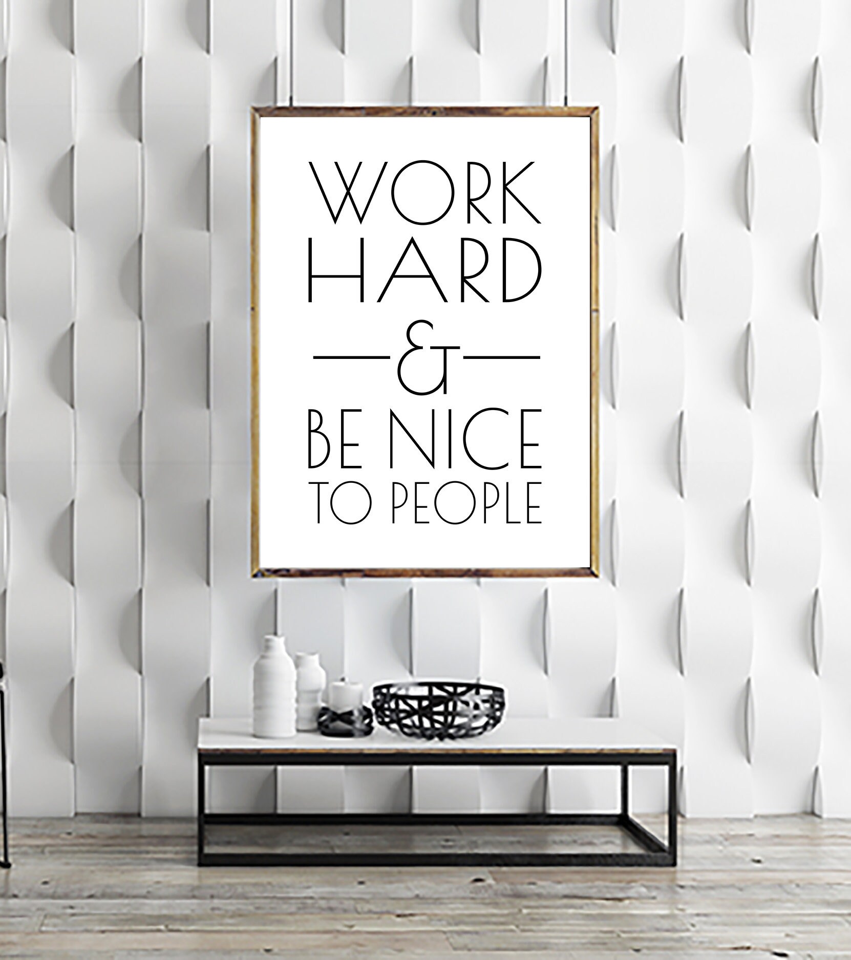 Work Hard and Be Nice to People Printable, Office Wall Art, Instant ...