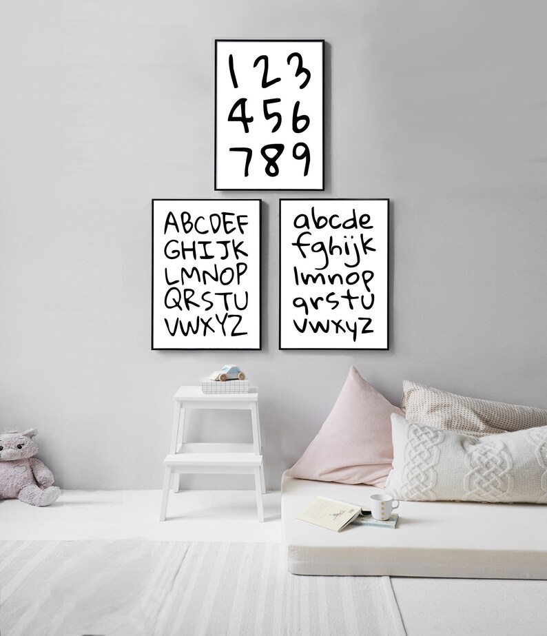 Kids Alphabet Printable ABC 123 Poster Playroom Decor - Etsy