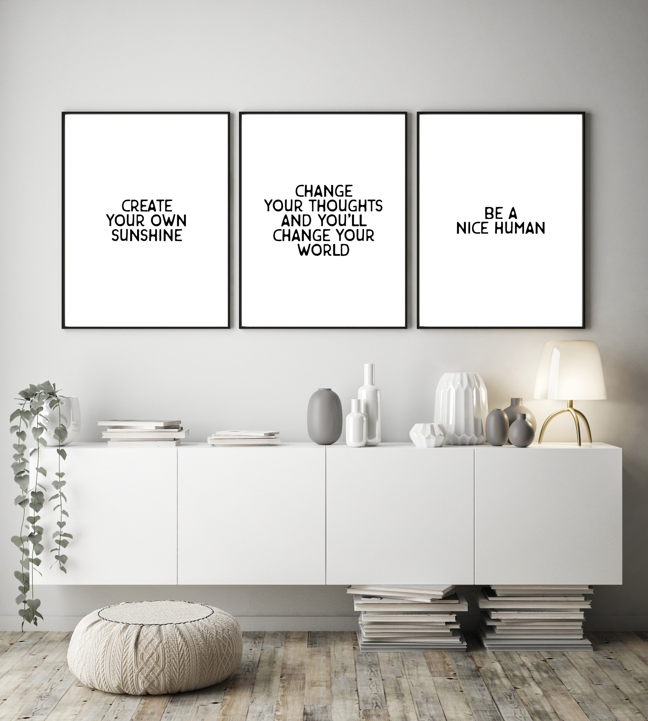 Inspirational Quotes Printable Wall Art Set of 3 Files | Etsy