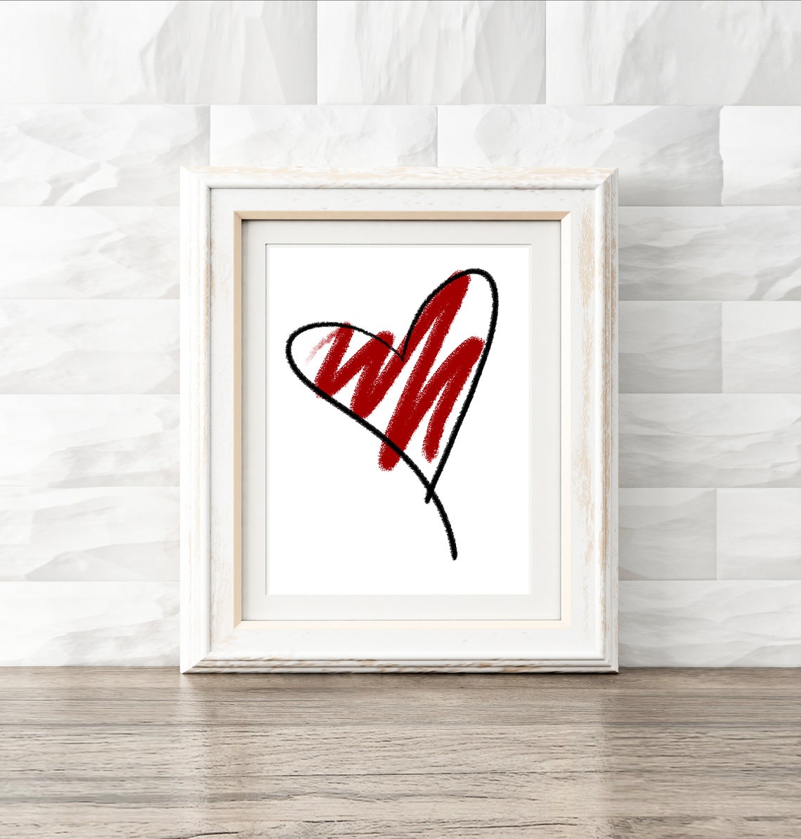 Heart Printable Love Home Decor Downloadable Illustration - Etsy