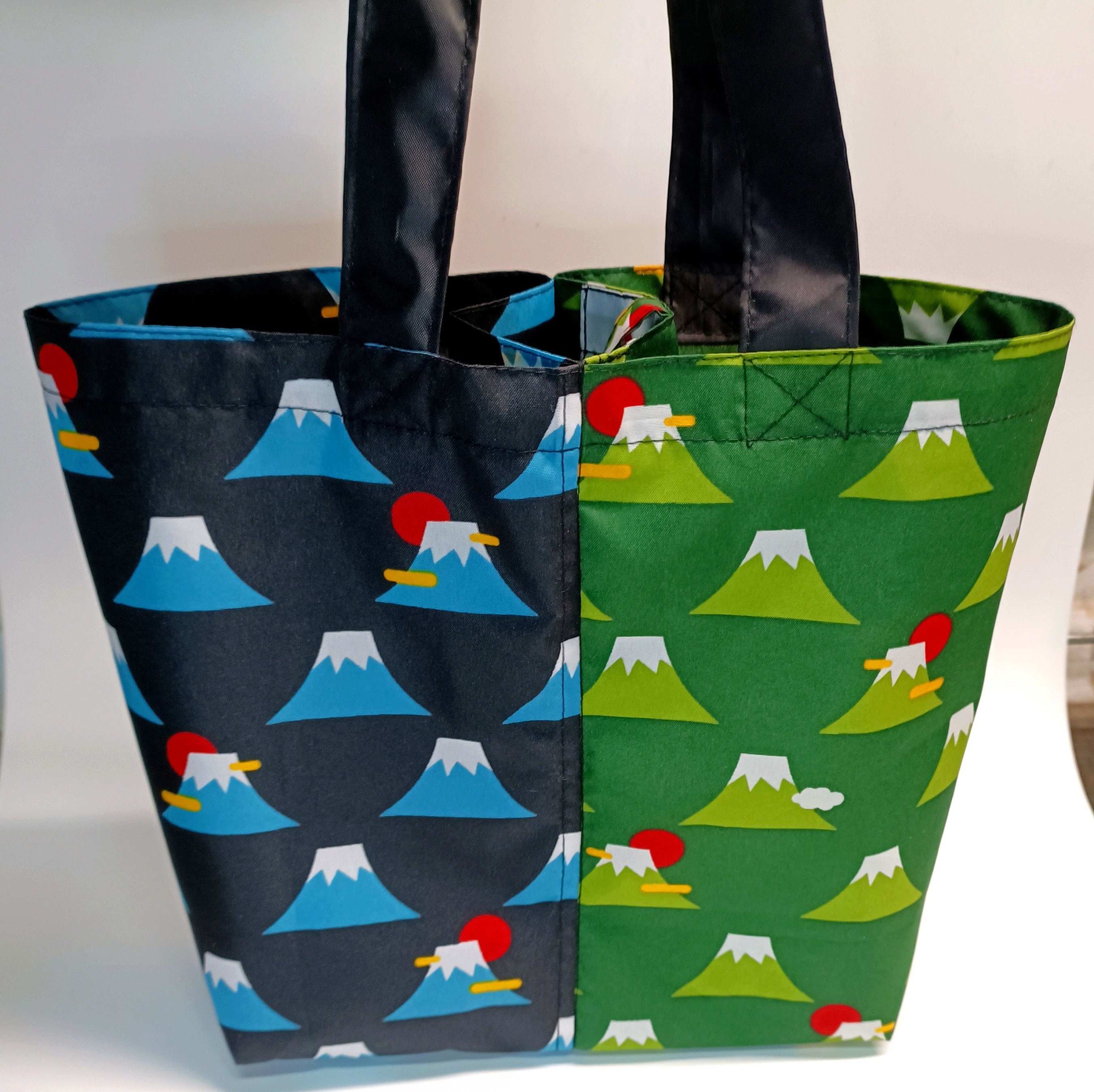 Mountain Reversible 2-cup Bag, Foldable Bag, Bubble Tea Cup Bag With ...