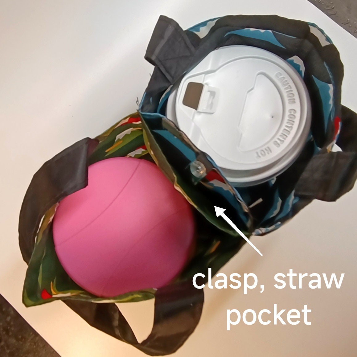 Mountain Reversible 2-cup Bag, Foldable Bag, Bubble Tea Cup Bag With ...