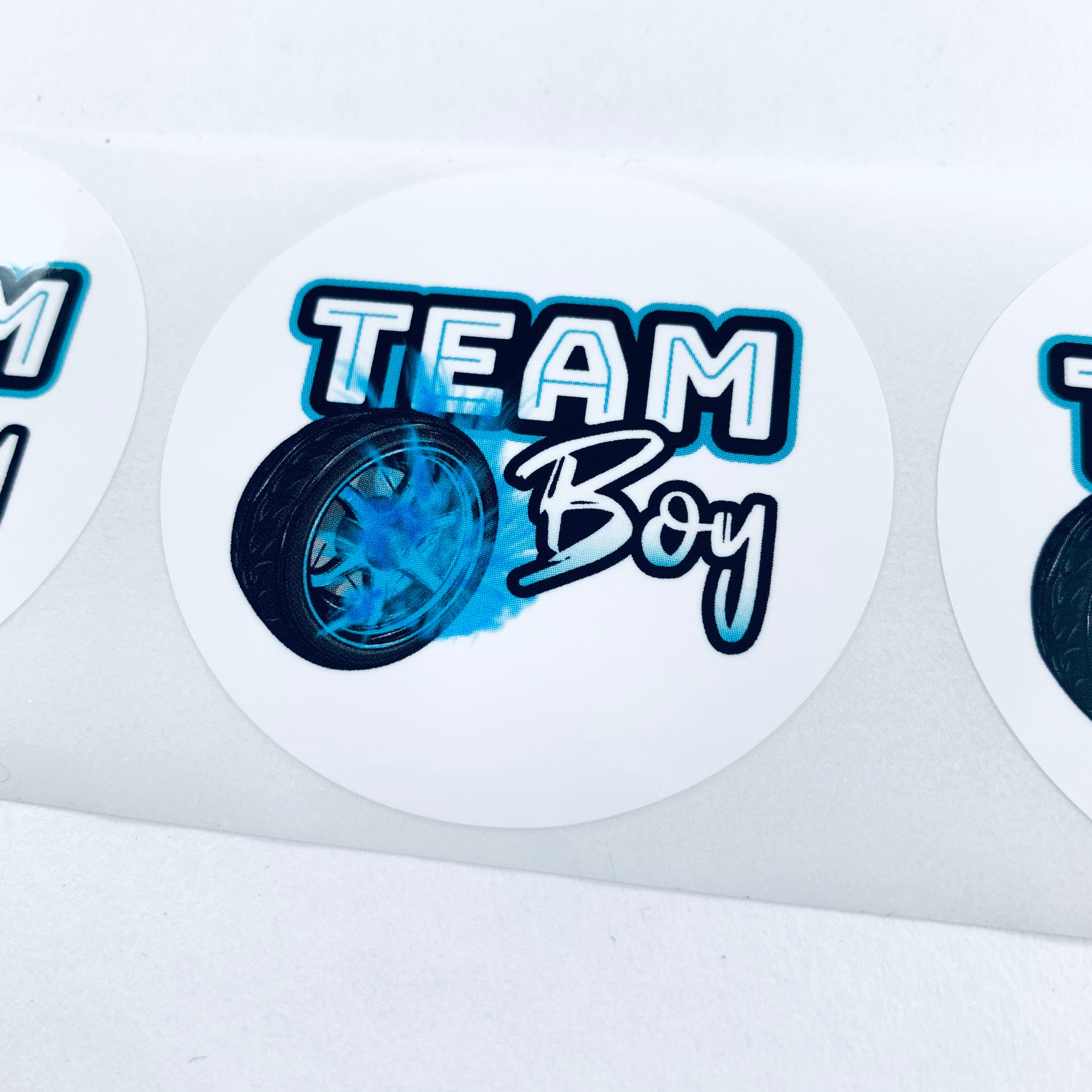 Burnout Gender Reveal Stickers Labels Tags | Pink Blue Smoking Tires ...