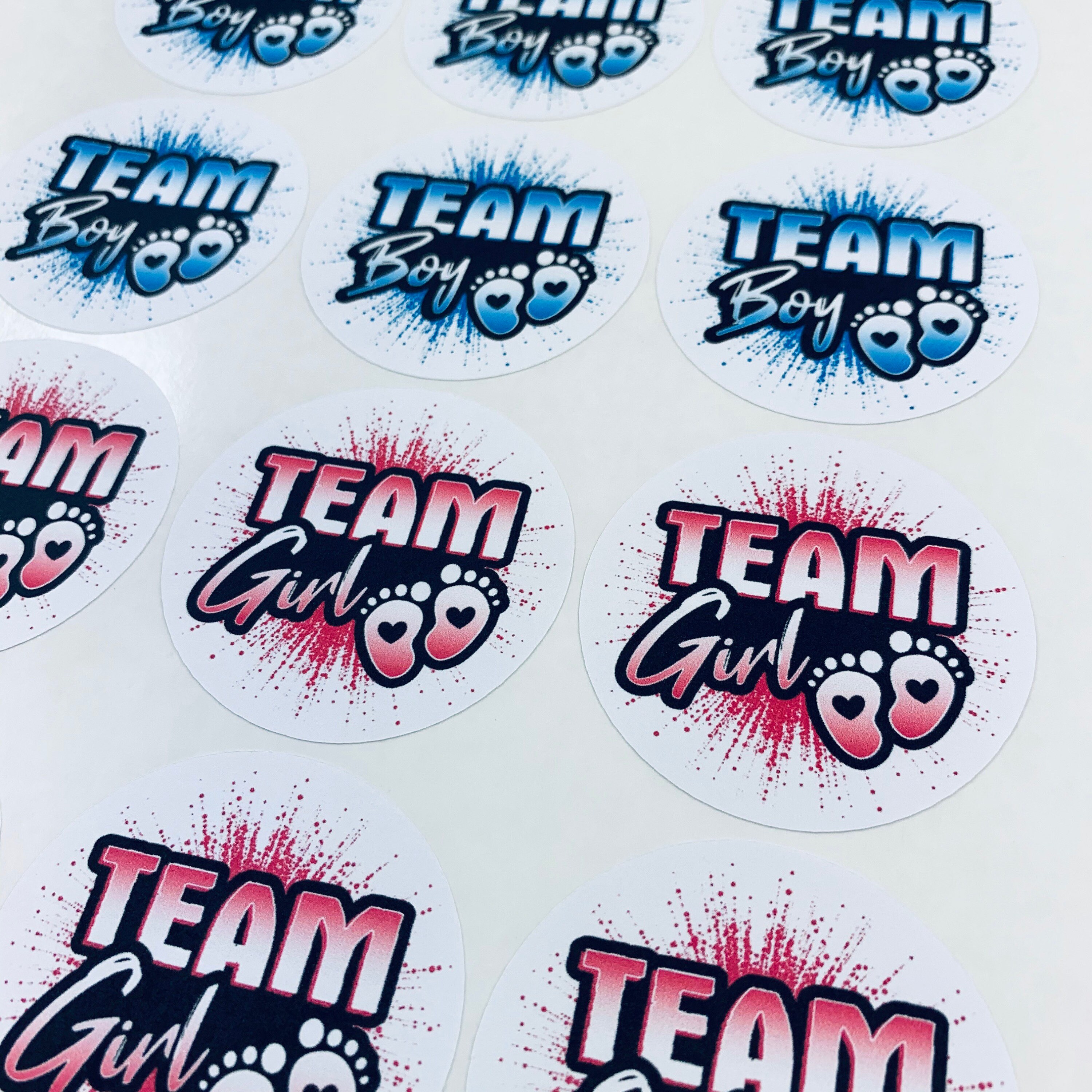 Confetti Cannon Gender Reveal Stickers Baby Shower Stickers Gender ...