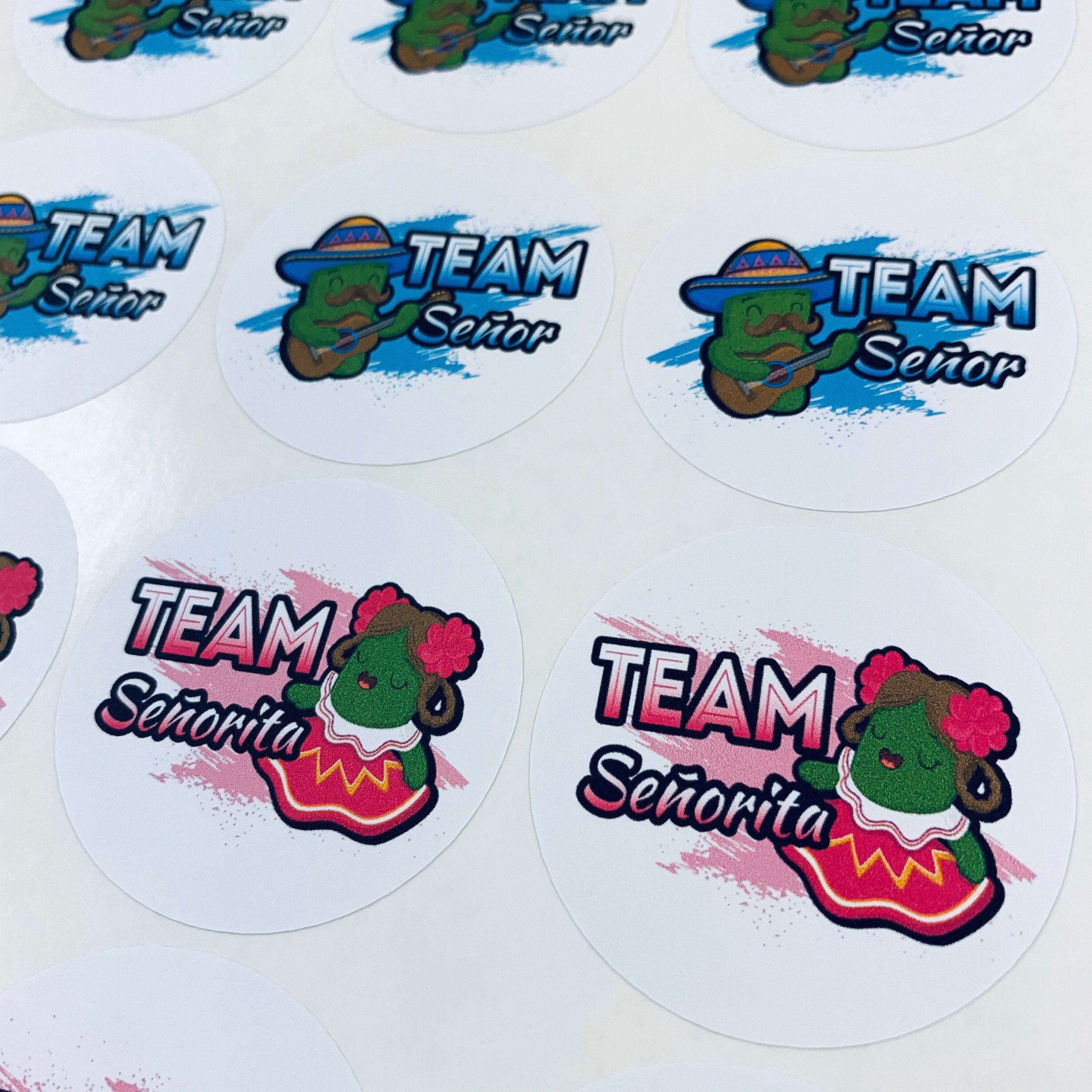Senor or Senorita Gender Reveal Stickers, Baby Shower Mexican Fiesta ...