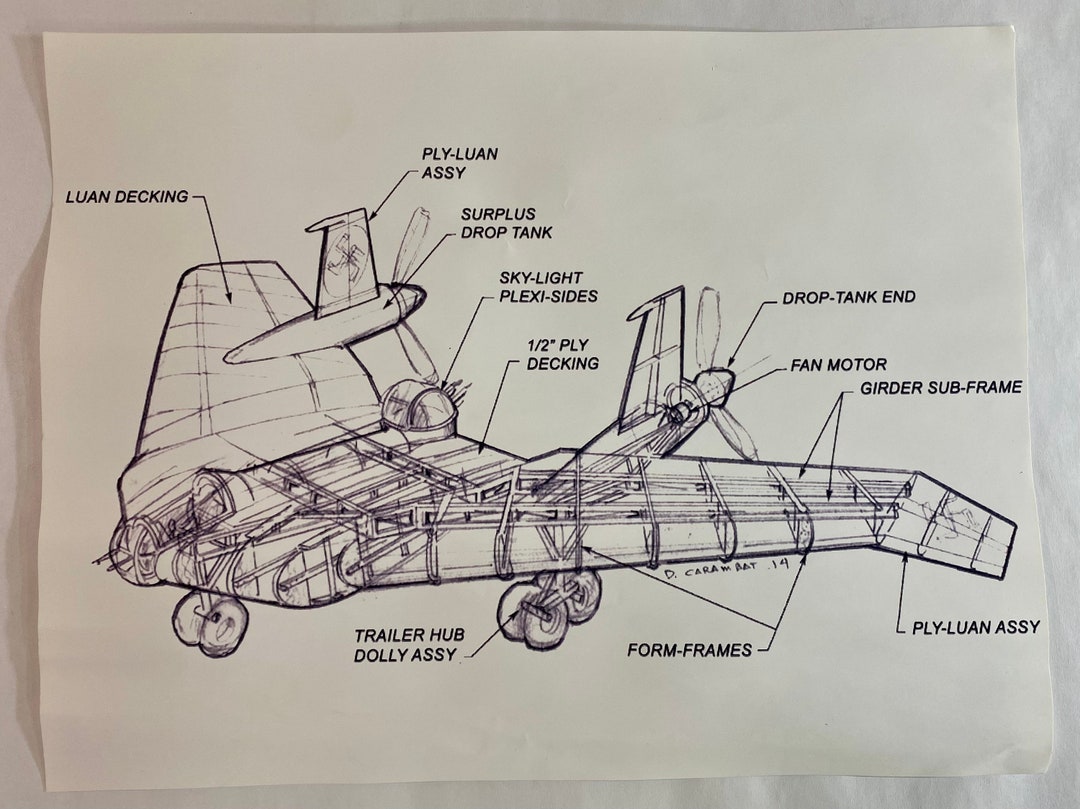 Indiana Jones Wing Plane Blueprint - Etsy Australia