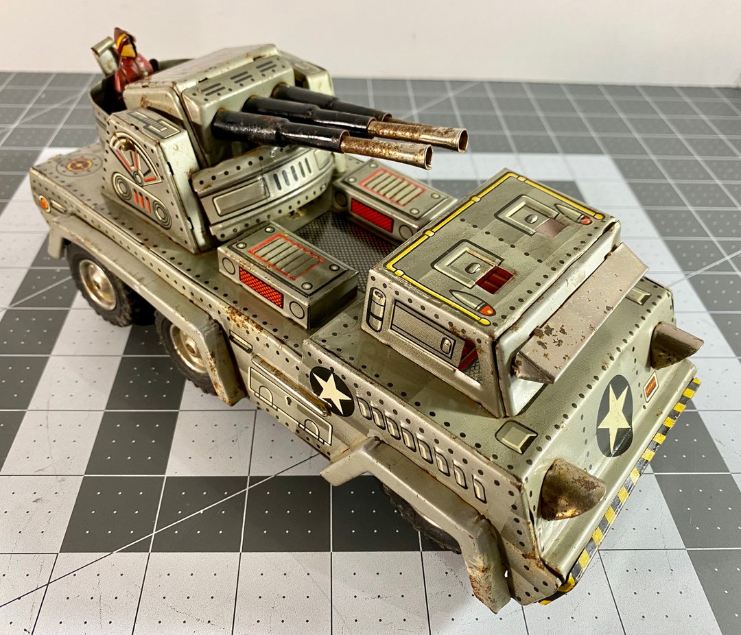Vintage Tin Space Tank Toy - Etsy