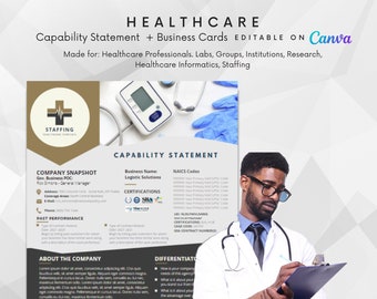 Editable It/cyber Capability Statement & Business Cards With - Etsy