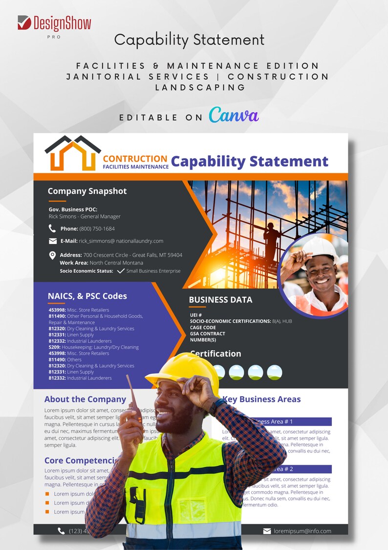 Editable Facilities Maintenance Capability Statement - Etsy