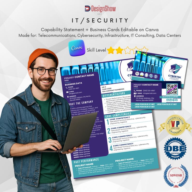 Editable It/cyber Capability Statement & Business Cards - Etsy