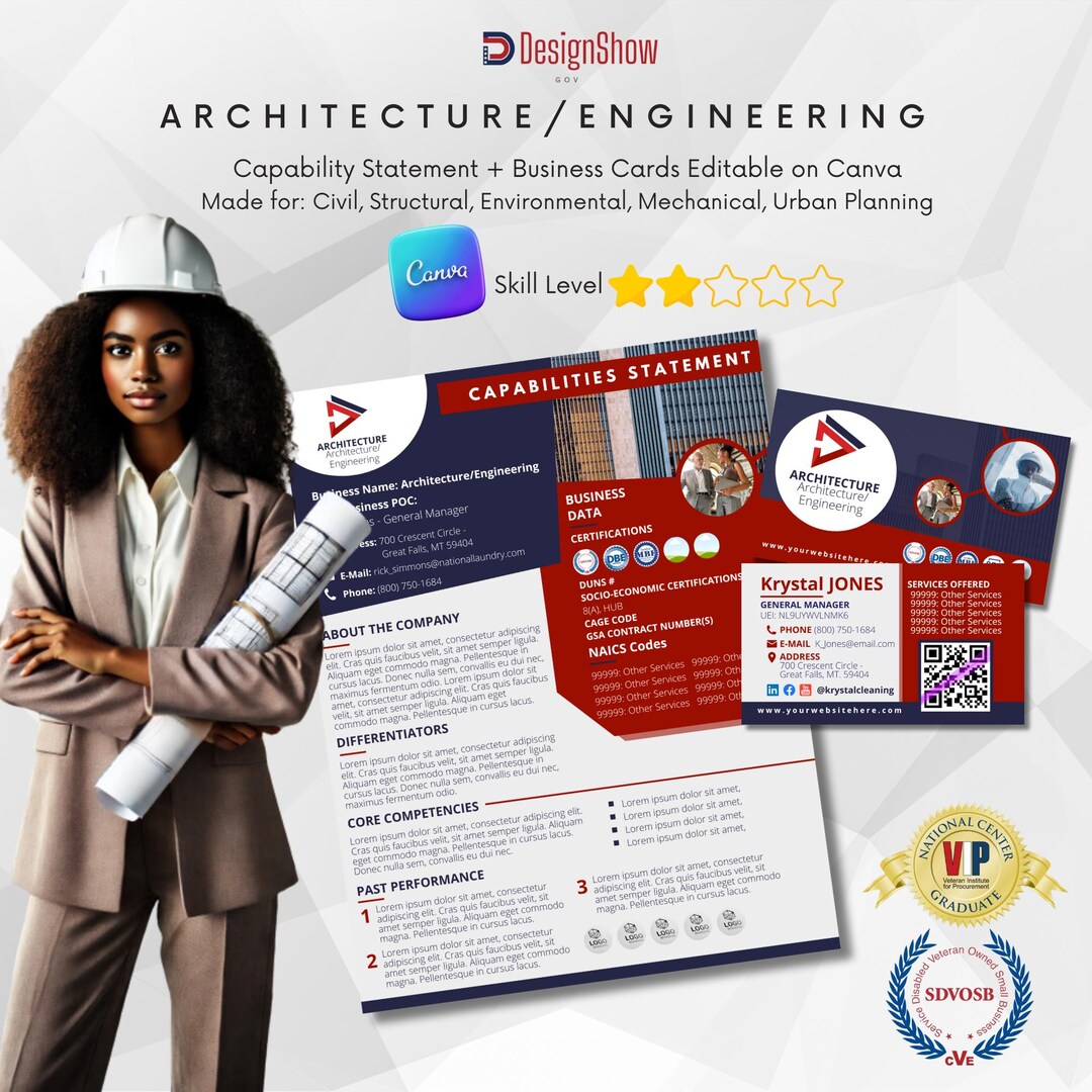 Architecture/engineering Capability Statement & BC W/ Writing Guide - Etsy